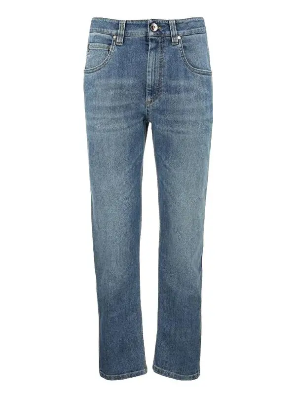 Brunello Cucinelli Mid-rise Straight-leg Jeans - Blue