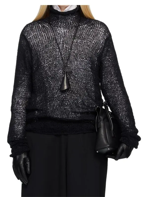 Yohji Yamamoto Knitted Turtleneck Sweater - Black