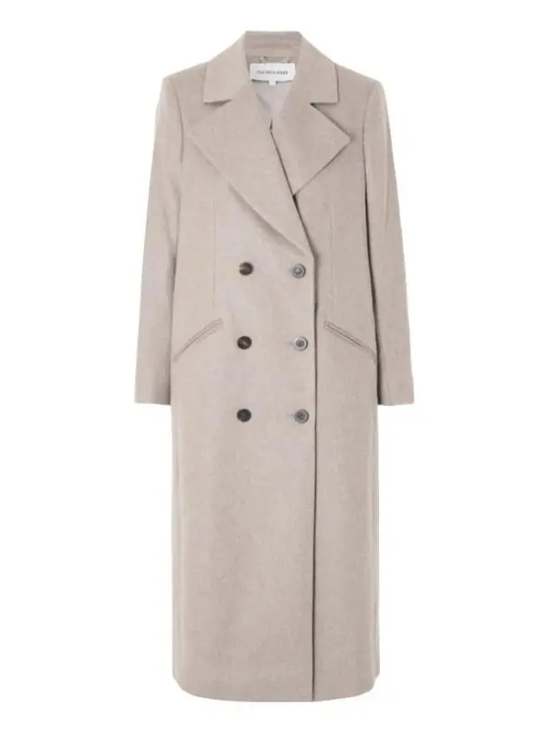 Veronica Beard Seth Dickey Double-breasted Coat - Taupe