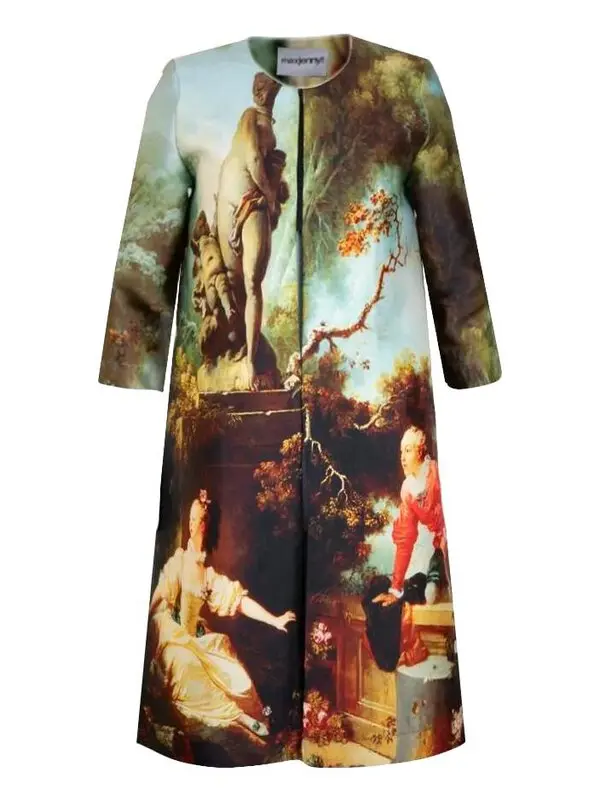 MAXJENNY Tailored Print Coat - White