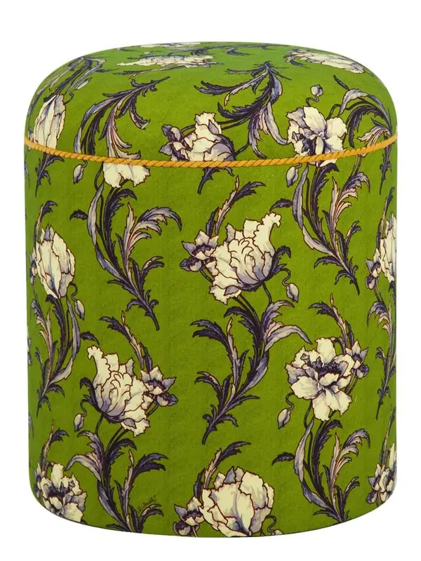 La DoubleJ Baba' Pouf In Nymph Bloom Fiesole - Green