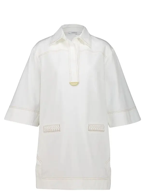 Zimmermann Roselight Denim Mini Dress - White