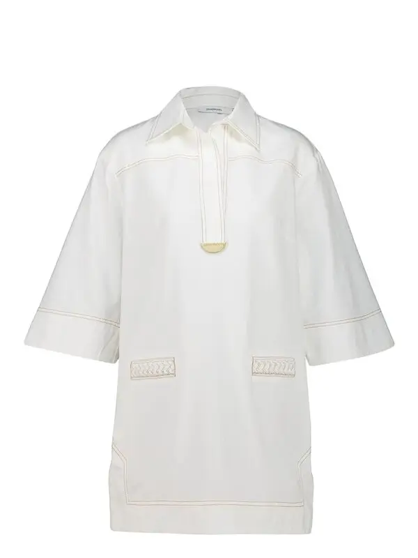 Zimmermann Roselight Denim Mini Dress - White