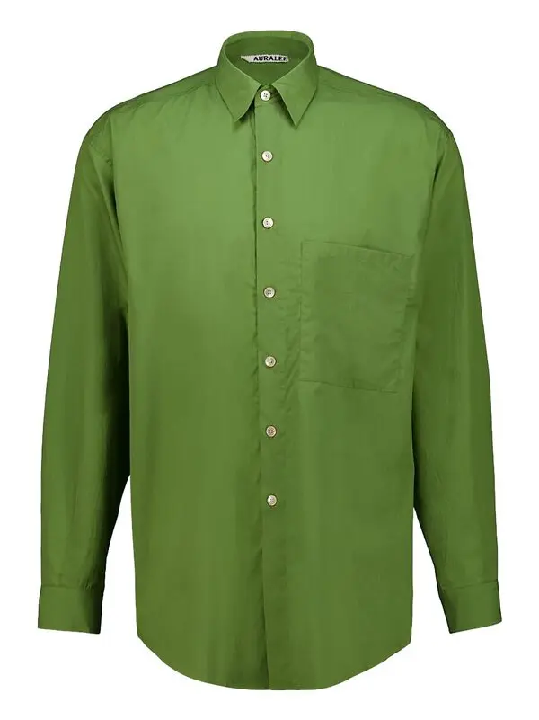 Auralee Dusty Cotton Lawn Shirt - Green