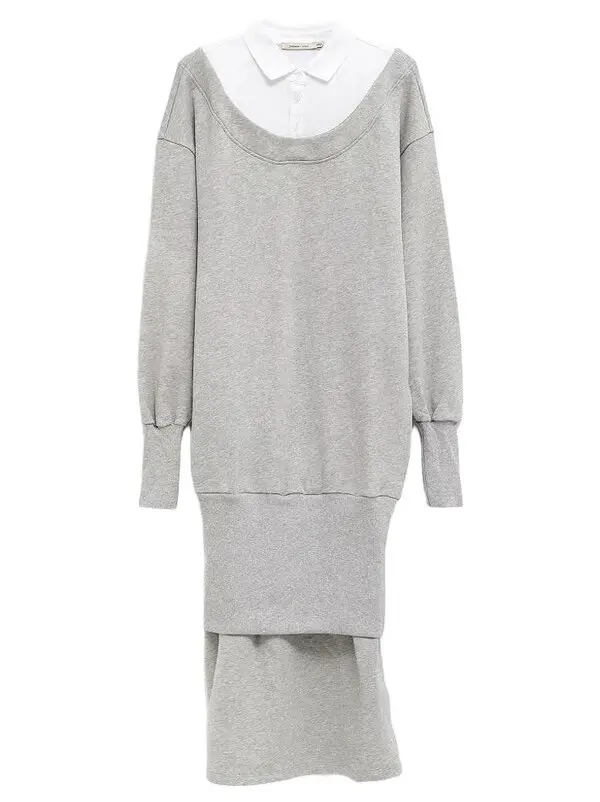 Paloma Wool Belda Layered Design Long Sleeve Dress - Grey