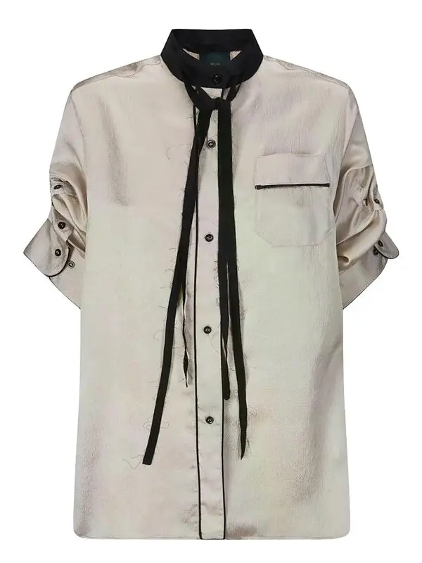 MAISON JEJIA Crinkled Silk Shirt - Grey