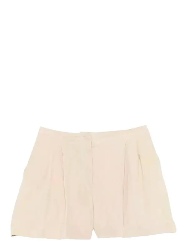 CASTELL Pleated Suede Shorts - Neutrals