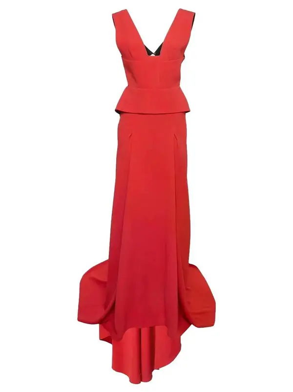 Roland Mouret V-neck Panelled Dress - Red