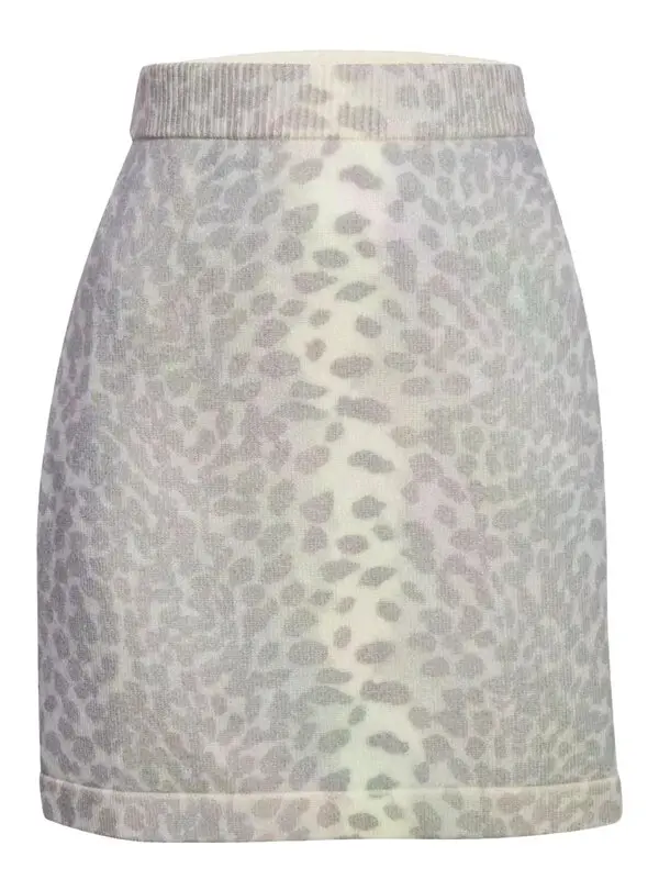 Kenzo Leopard-print Mini Skirt - Grey