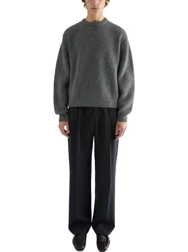 JIL SANDER Rib-knit Wool Sweater - Grey
