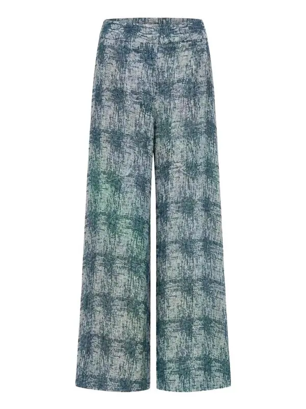 JBQ Abstract Print Palazzo Pants - Blue