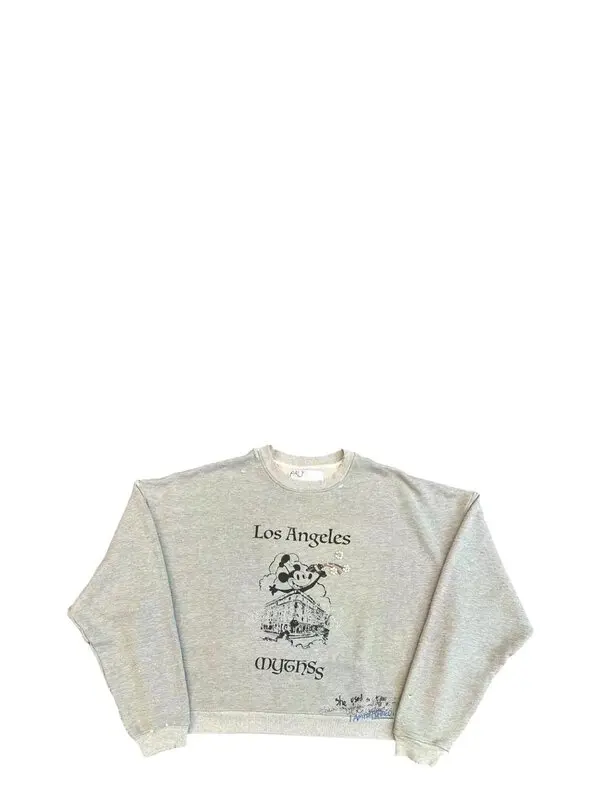 PALY Mythss Distressed Graphic-print Sweatshirt - Grey