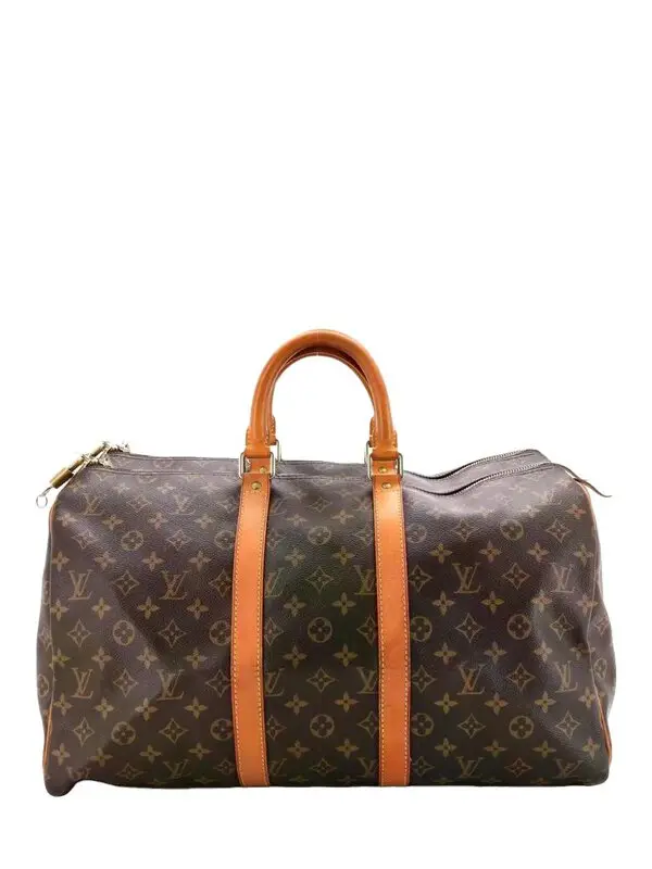LOUIS VUITTON Keepall 45 Monogram Canvas Satchel - Brown