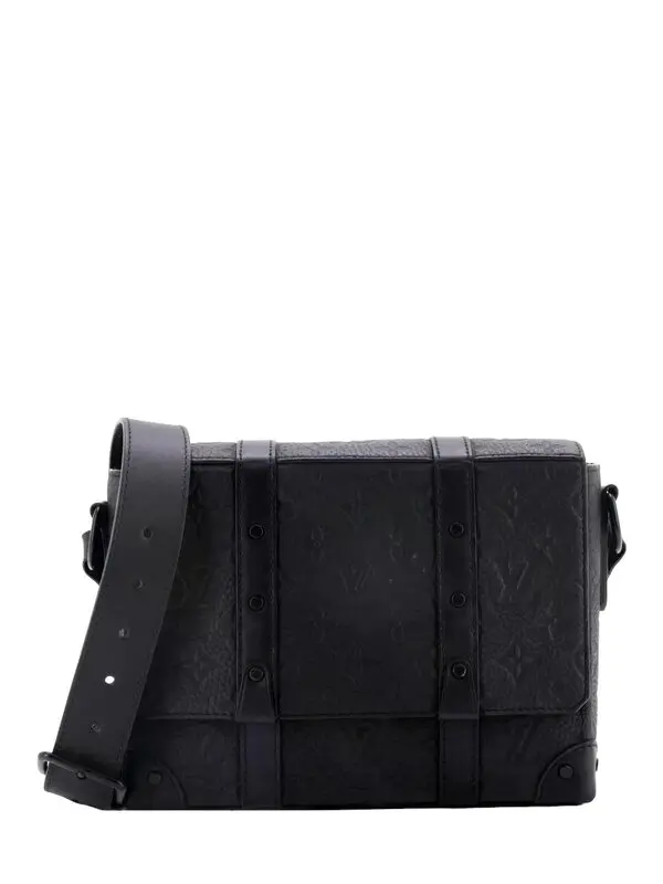 LOUIS VUITTON Trunk Messenger Bag Monogram Taurillon Leather Pm - Black