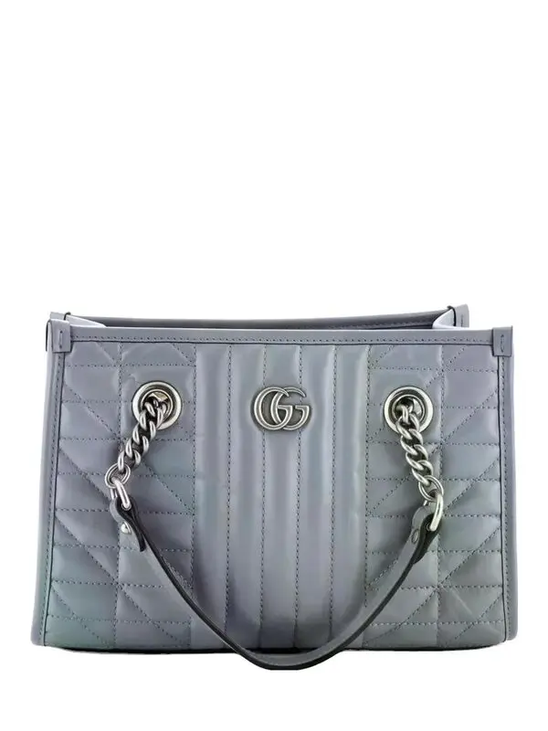 Gucci Gg Marmont Aria Chain Shopping Tote Bag - Grey