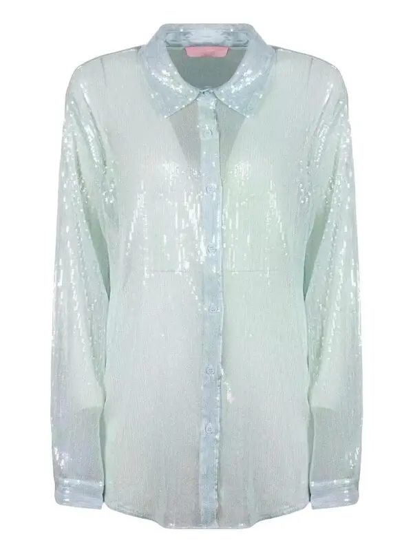 TWENTY FOURHAITCH Sequin Embellished Shirt - Blue