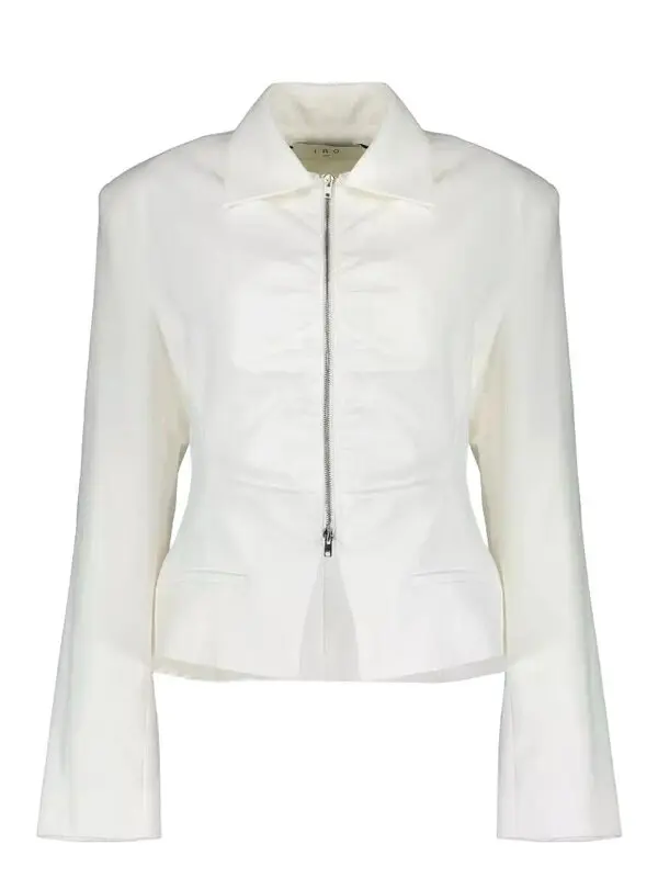 IRO PARIS Ruched Zip-up Jacket - White