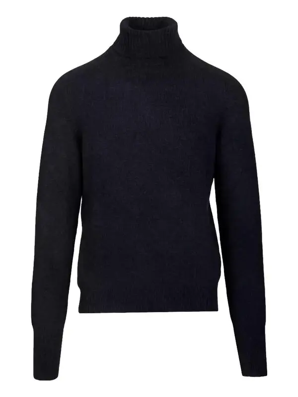 Fedeli Knitted Roll-neck Sweater - Blue