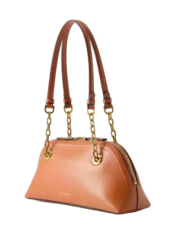 Karl Lagerfeld Small K/autograph Logo-plaque Shoulder Bag - Brown
