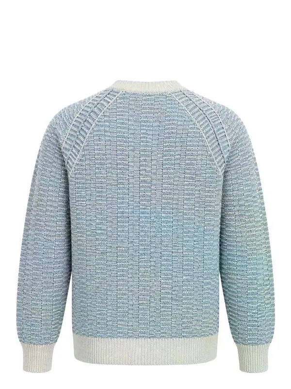 ROBERTO COLLINA Textured Knit Raglan Sleeve Sweater - Blue