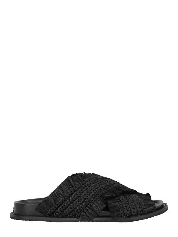 Michael Kors Peyton Fringed Woven Sandals - Black