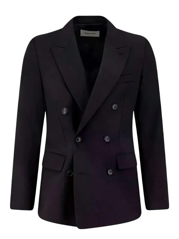 TONYWACK Double-breasted Buttoned Blazer - Black