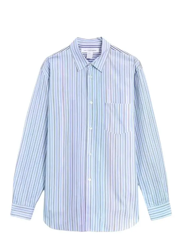 Comme Des Garçons Striped Long-sleeve Shirt - Blue