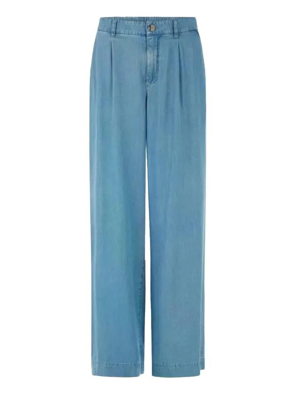 MARCCAIN Wichita Pleated Wide-leg Jeans - Blue