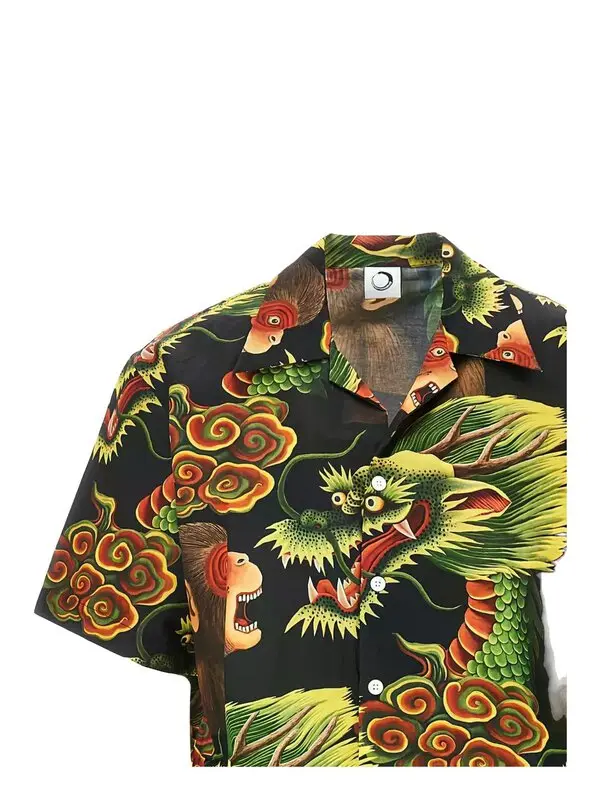 ENDLESS JOY Monkey Dragon Printed Shirt - Black