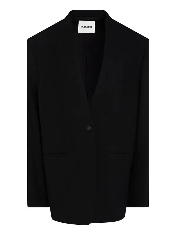 JIL SANDER Wool-canvas Blazer - Black