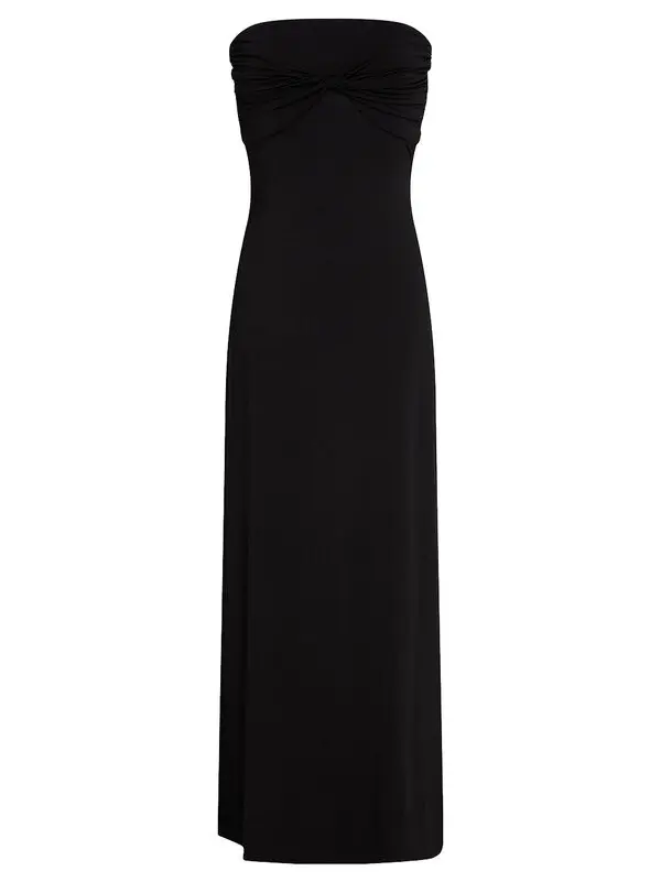 Tove Strapless Jersey Midi Dress - Black
