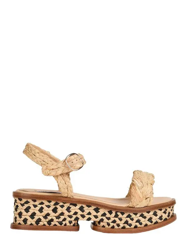 Gabriela Hearst Raffia Platform Sandals - Beige