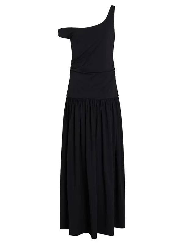 RÓHE Off-the-shoulder Ruched Stretch-jersey Maxi Dress - Black