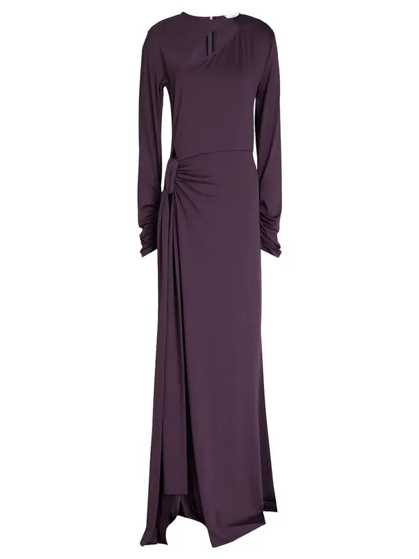 Victoria Beckham Cutout Stretch-jersey Gown - Dark Purple