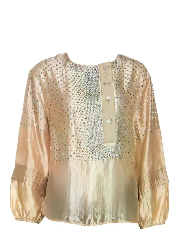 Stella McCartney Sequined Balloon Sleeve Blouse - Neutrals