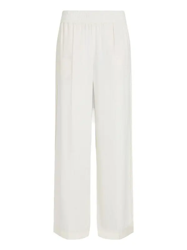 Victoria Beckham Satin Jacquard Straight-leg Pants - Ivory