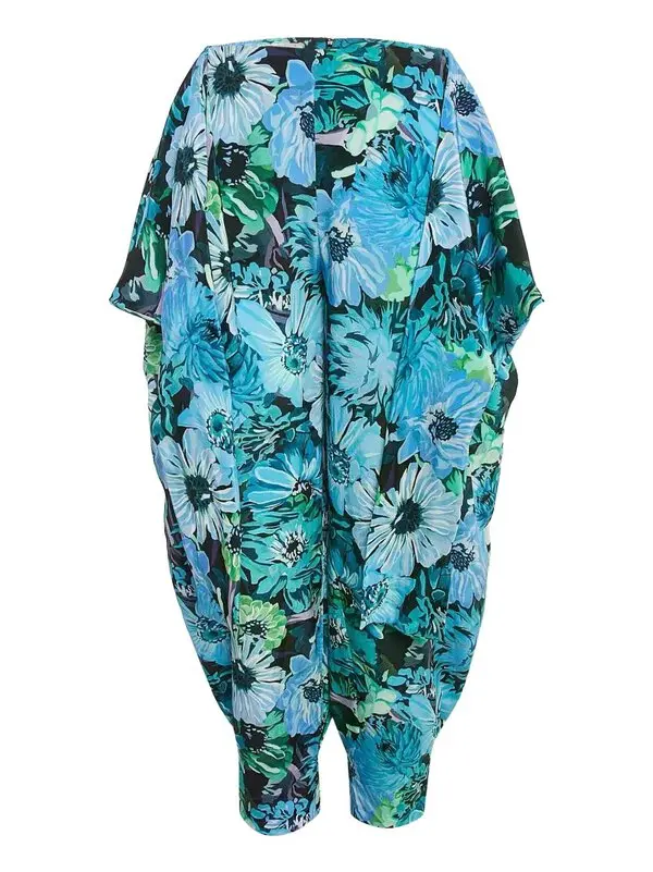 Stella McCartney Floral Silk Trousers - Blue