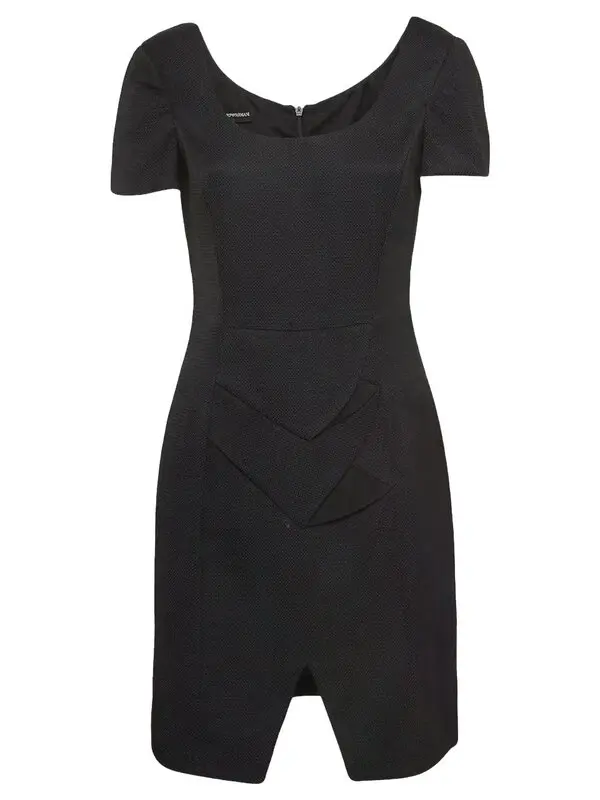 Emporio Armani Textured Short-sleeve Mini Dress - Black