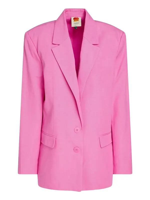 Farm Rio Lyocell And Cotton-blend Blazer - Pink