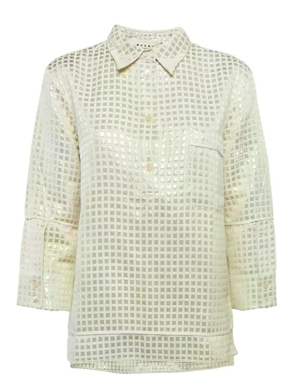 Marni Metallic Grid Tunic - Neutrals