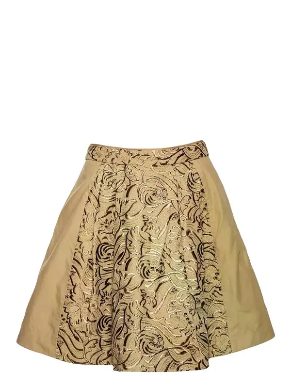 Roberto Cavalli Beige Cotton Pleated Skirt - Neutrals