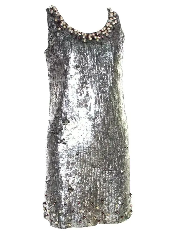 Valentino Garavani Sequin Embellished Dress - Silver