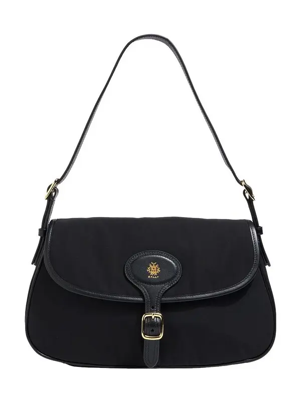 Bally Leather-trimmed Shell Shoulder Bag - Black