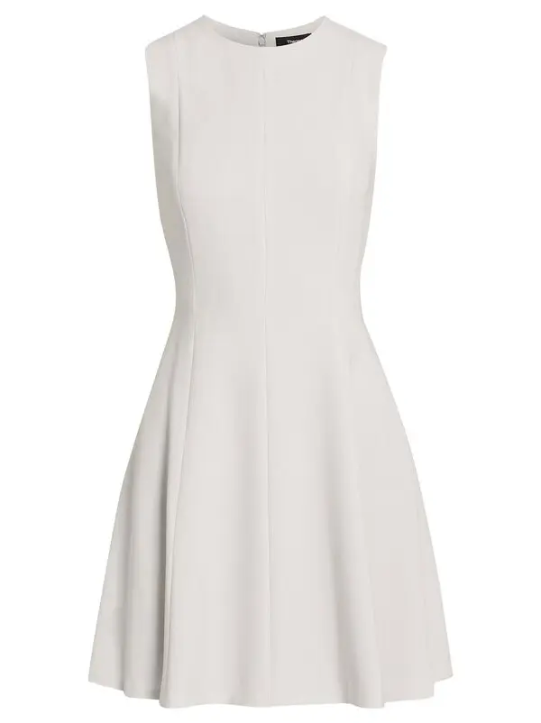 Theory Crepe Mini Dress - Stone