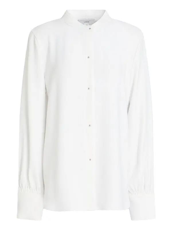 Vince Gathered Crepe Shirt - White