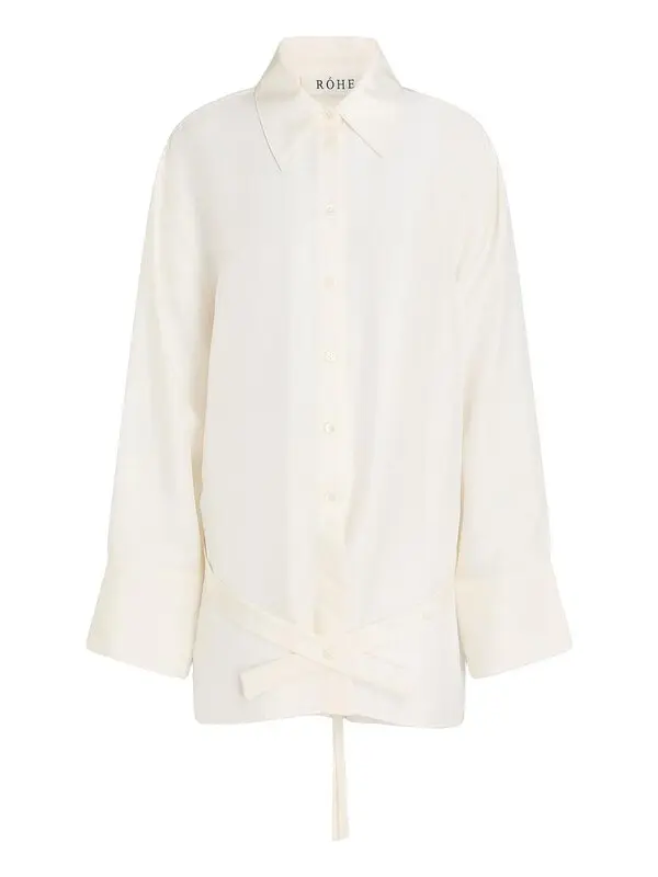 RÓHE Cutout Silk-twill Shirt - Ivory