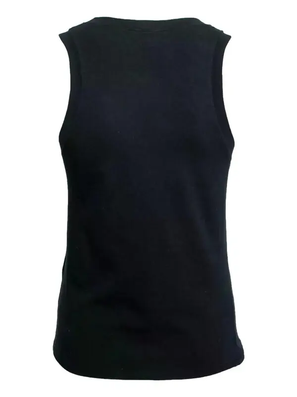 Roberto Cavalli Eagle Logo Rhinestone Tank Top - Black