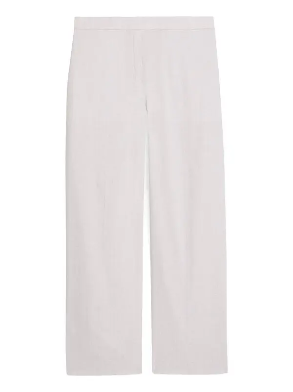 Theory Cropped Wide-leg Linen-blend Pants With Slit Cuffs - Lilac