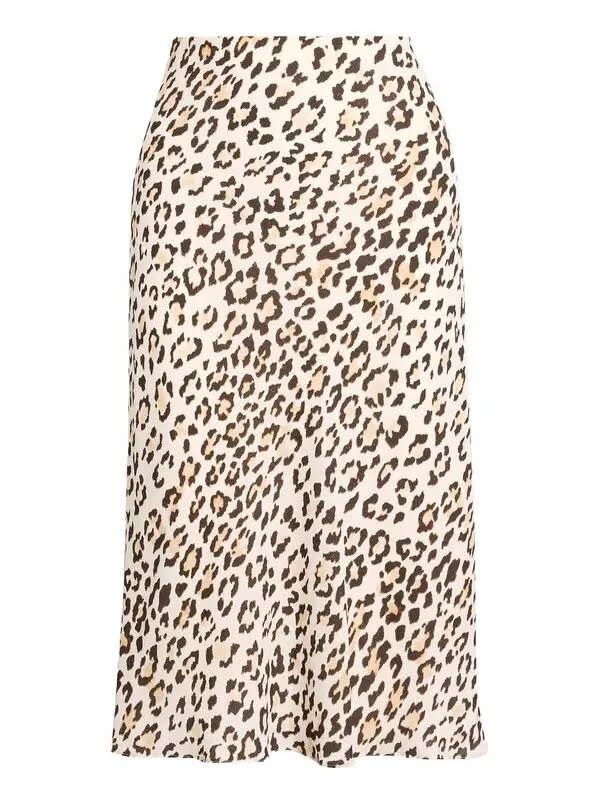 Theory Leopard-print Satin Crepe Midi Skirt - Animal Print
