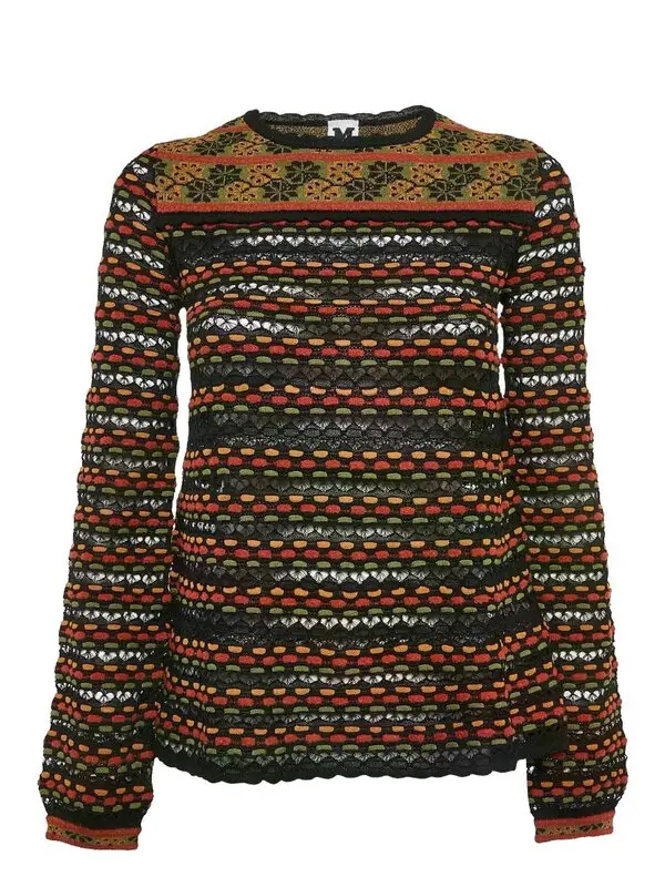Missoni Wool-cotton Blend Crew Neck Sweater - Black